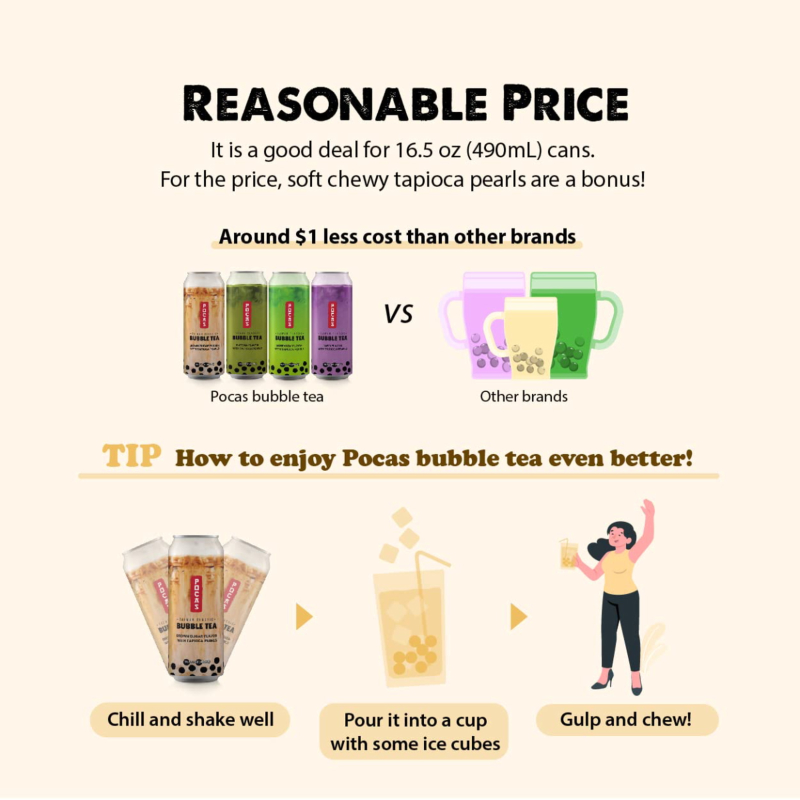 Pocas Bubble Tea Taro Flavor with Tapioca Pearls 490 ml Online at Best ... Pocas Bubble Tea Taro Flavor with Tapioca Pearls 490 ml Online at Best ...